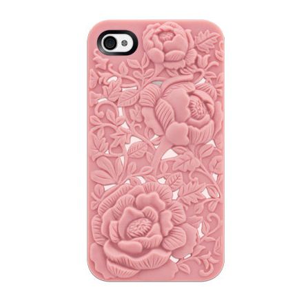 Silicone Case With Rose Pattern For Iphone 4/ 4s In Pink on Luulla